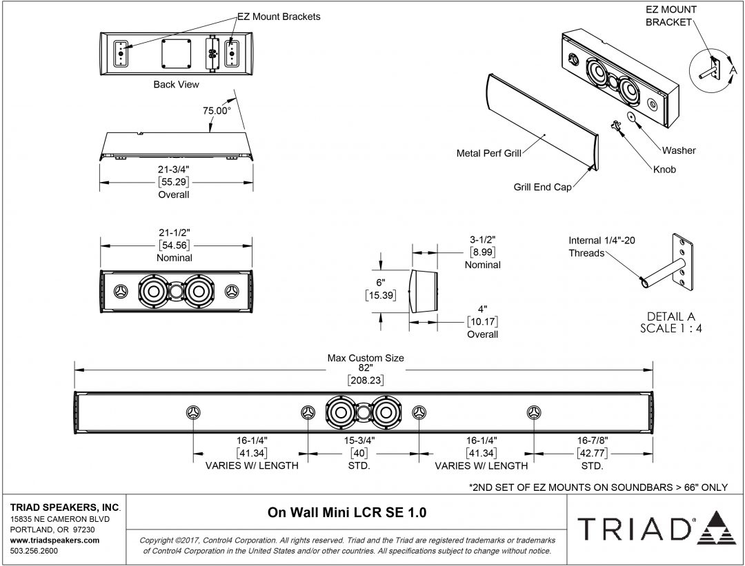 Triad Speaker On-Wall Mini LCR 1.0 SE - AOE - Your Audio Visual Specialist