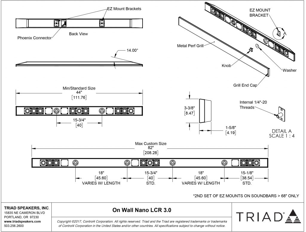 Triad Speaker On-Wall Nano LCR 3.0 - AOE- Your Audio Visual Specialist